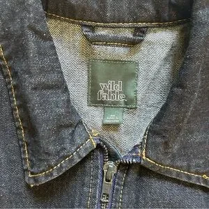 wild fable | Jackets & Coats | Nwt Xs Wild Fable Dark Wash Zip Up Denim ...